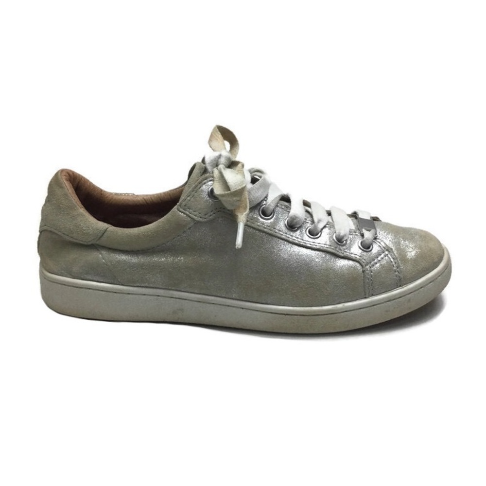 Ugg Milo Stardust Silver Metallic Suede Lace-Up Train… - Gem